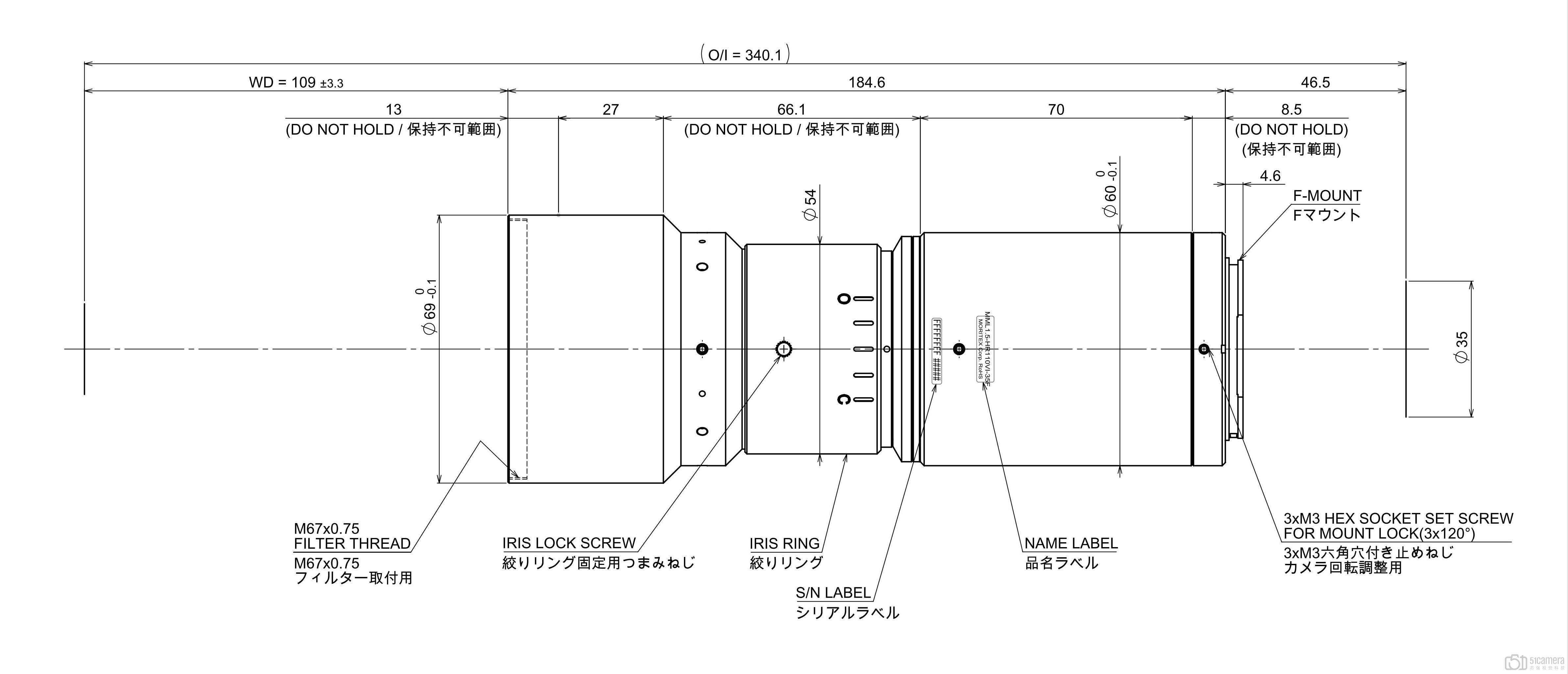 MML1.5-HR110VI-35F - 远心镜头 - 志强视觉科技