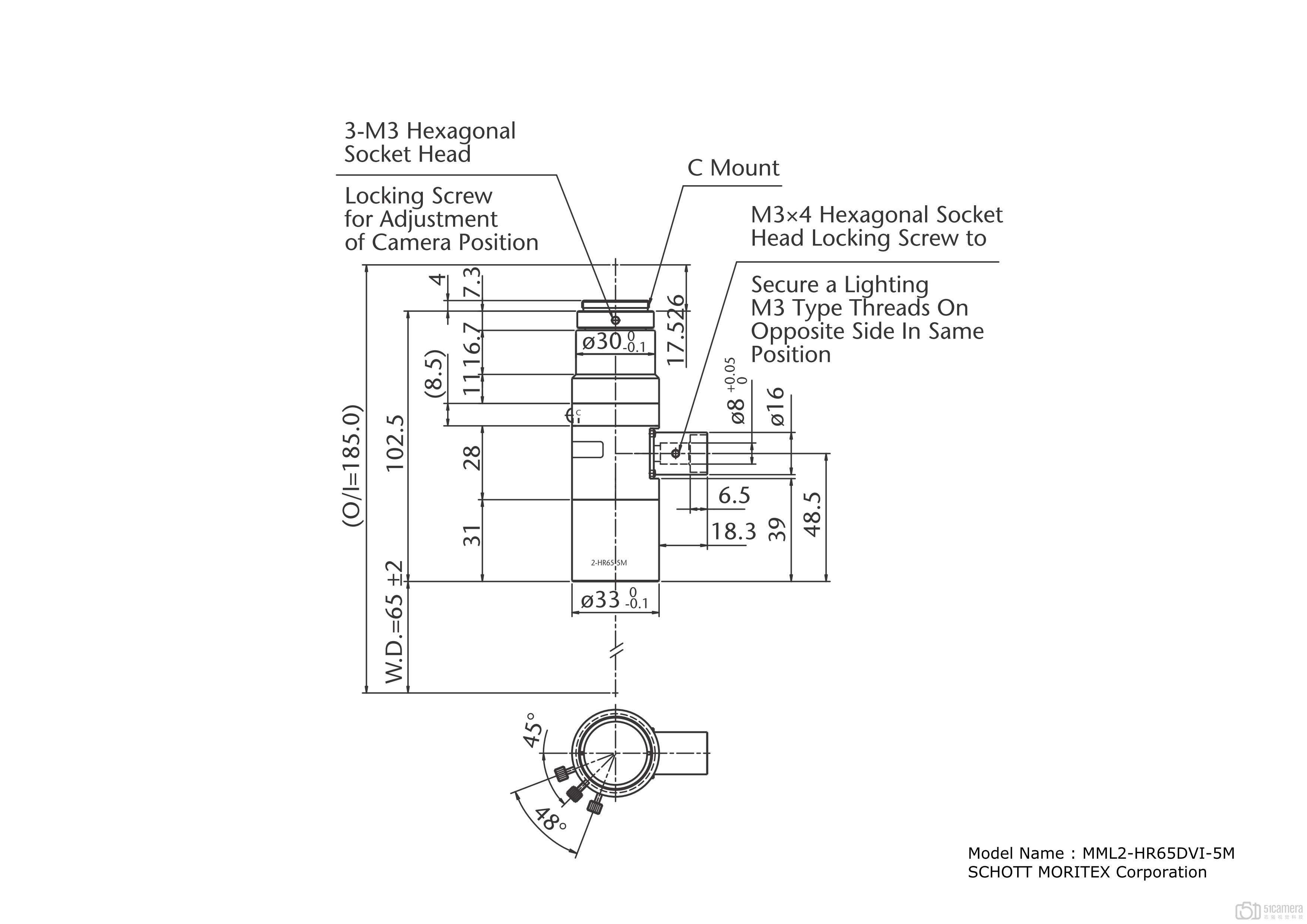 MML2-HR65DVI-5M - 远心镜头 - 志强视觉科技