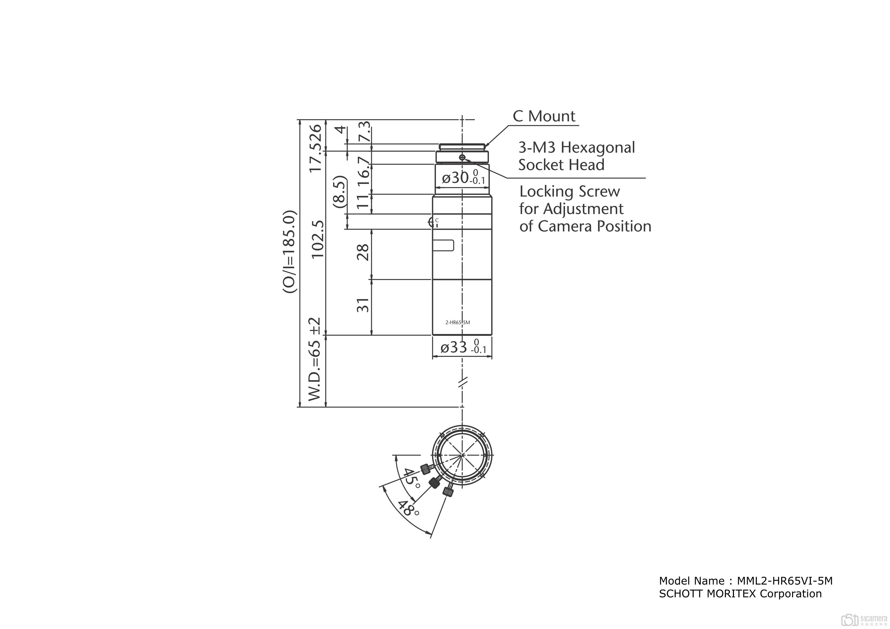 MML2-HR65VI-5M - 远心镜头 - 志强视觉科技